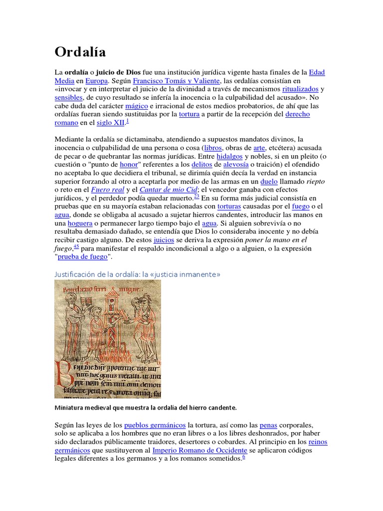 Ordalía | PDF | Derecho penal | Procedimiento legal