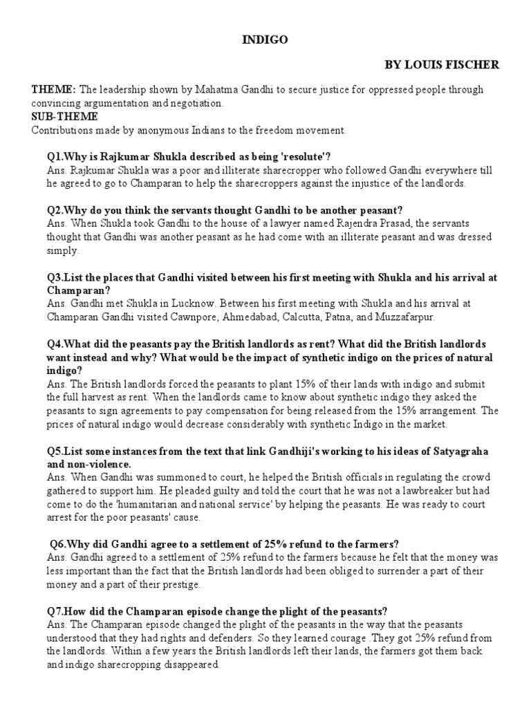 5 Indigo | PDF | Mahatma Gandhi | Indian Nationalism