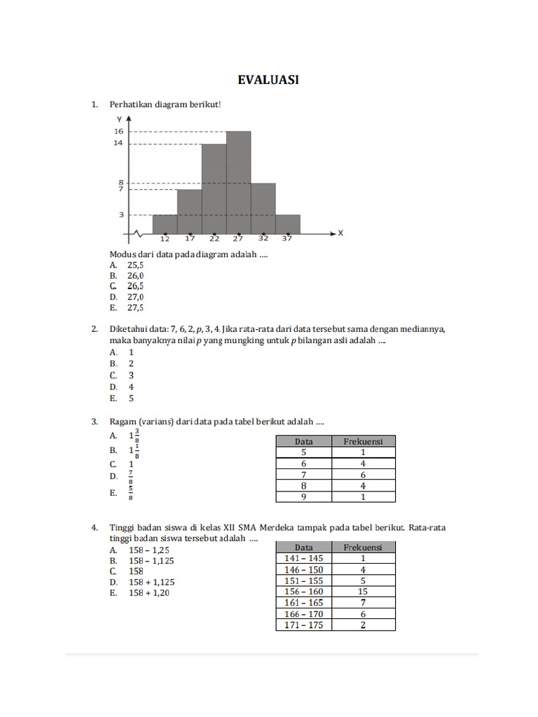 Soal Latihan Statistika Pilihan Ganda | PDF