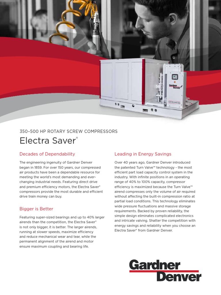 Electra-Saver SAV 350-500 HP Cut Sheet | PDF | Electric Motor ...