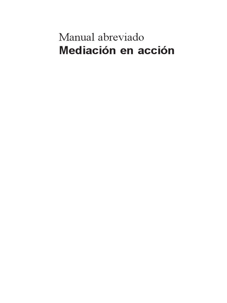 Complementario 3 - Manual Abreviado | PDF | Mediación | Paz