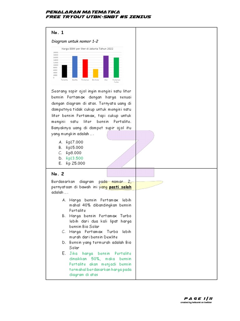 (PM) Tryout Utbk-Snbt #5 Zenius | PDF