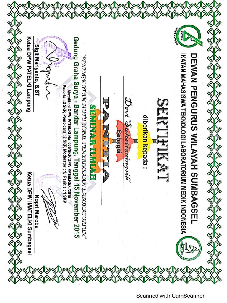 Sertifikat Atlm | PDF