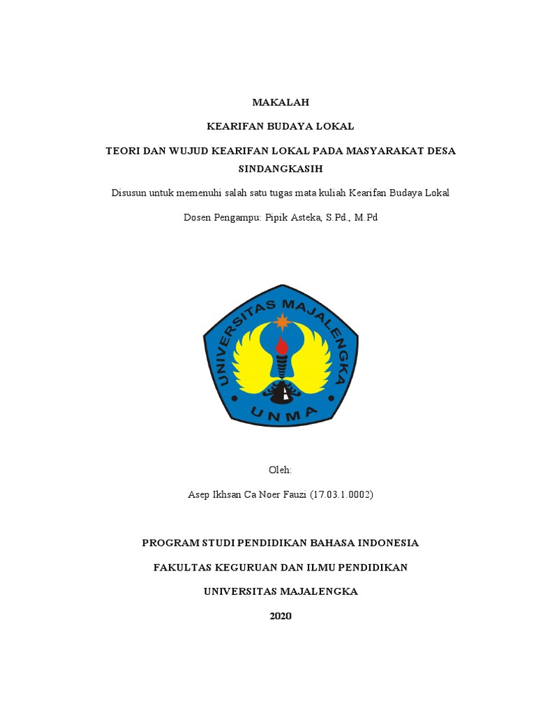 Makalah - Kearifan - Budaya - Lokal - Asep Ikhsan CNF | PDF | Agama ...