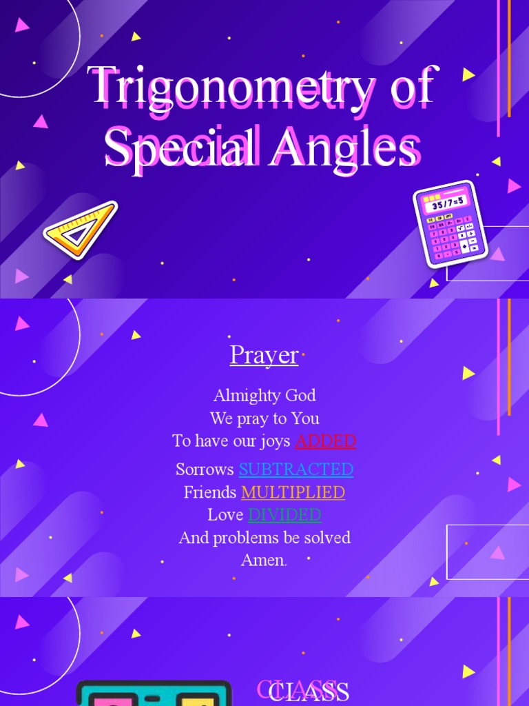 Trigonometric Ratios Involving Special Angles (Week 2) | PDF | Trigonometry | Triangle Geometry
