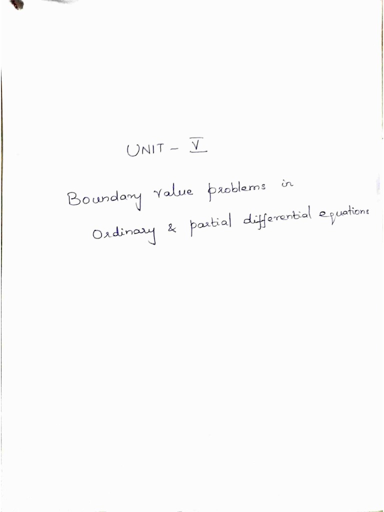 Unit 3 - SNM - Numerical Sol of Diff Eqn | PDF