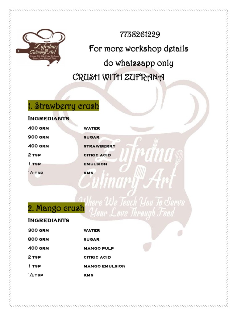 CRUSH | PDF | Cakes | Foods