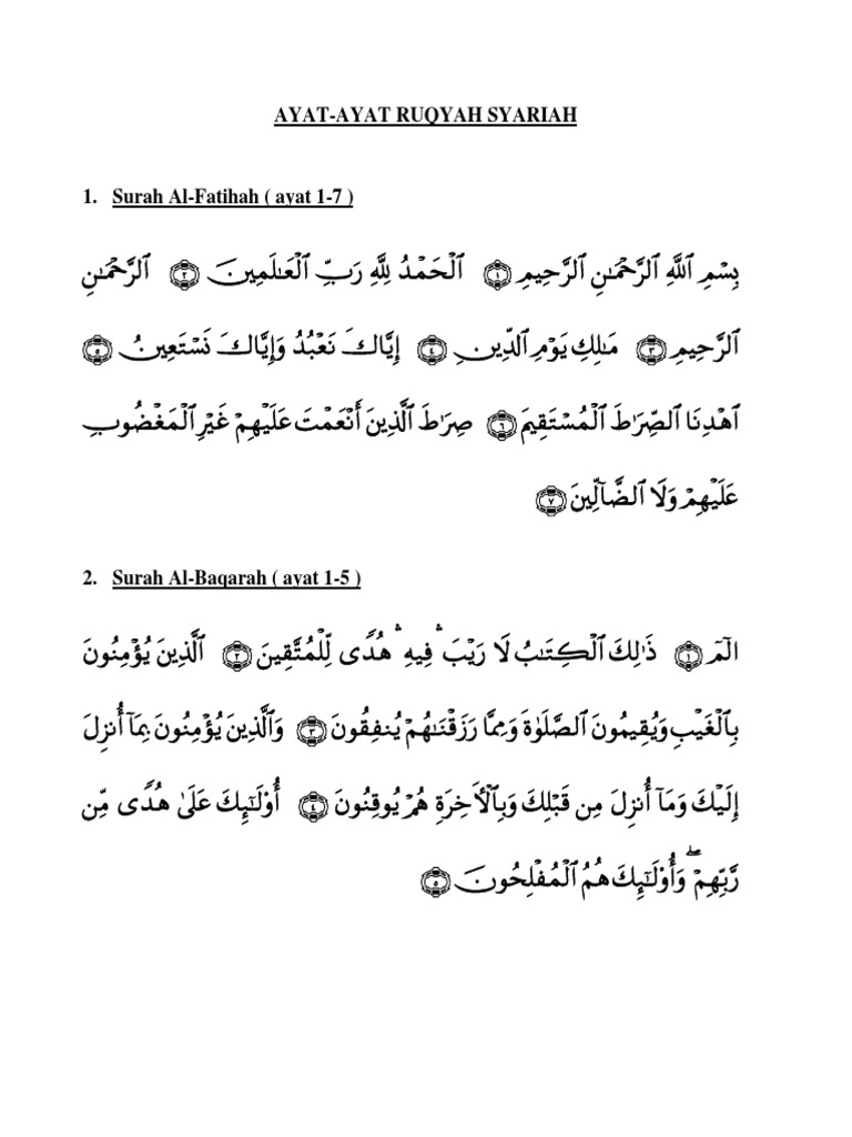 Ayat Ruqyah Syariah | PDF | Islamic Texts | Abrahamic Religions