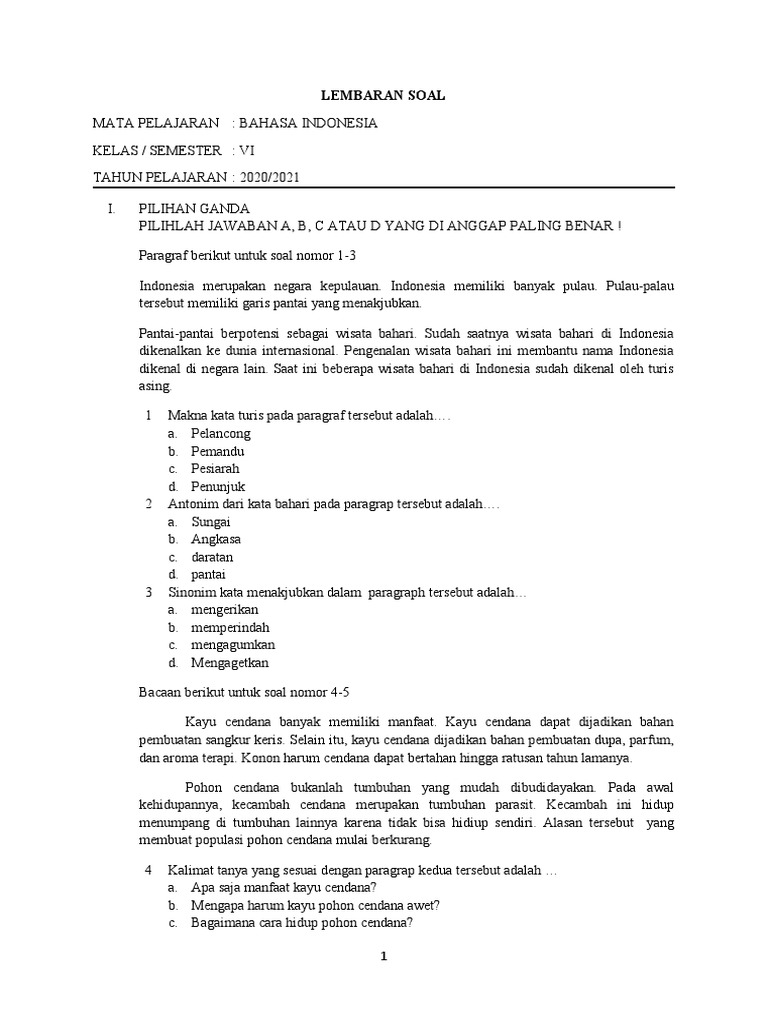 Soal Bindo | PDF