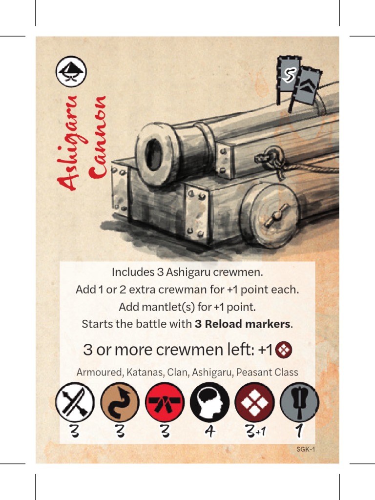 Test of Honour Cards Sengoku Cannon Arrows | PDF