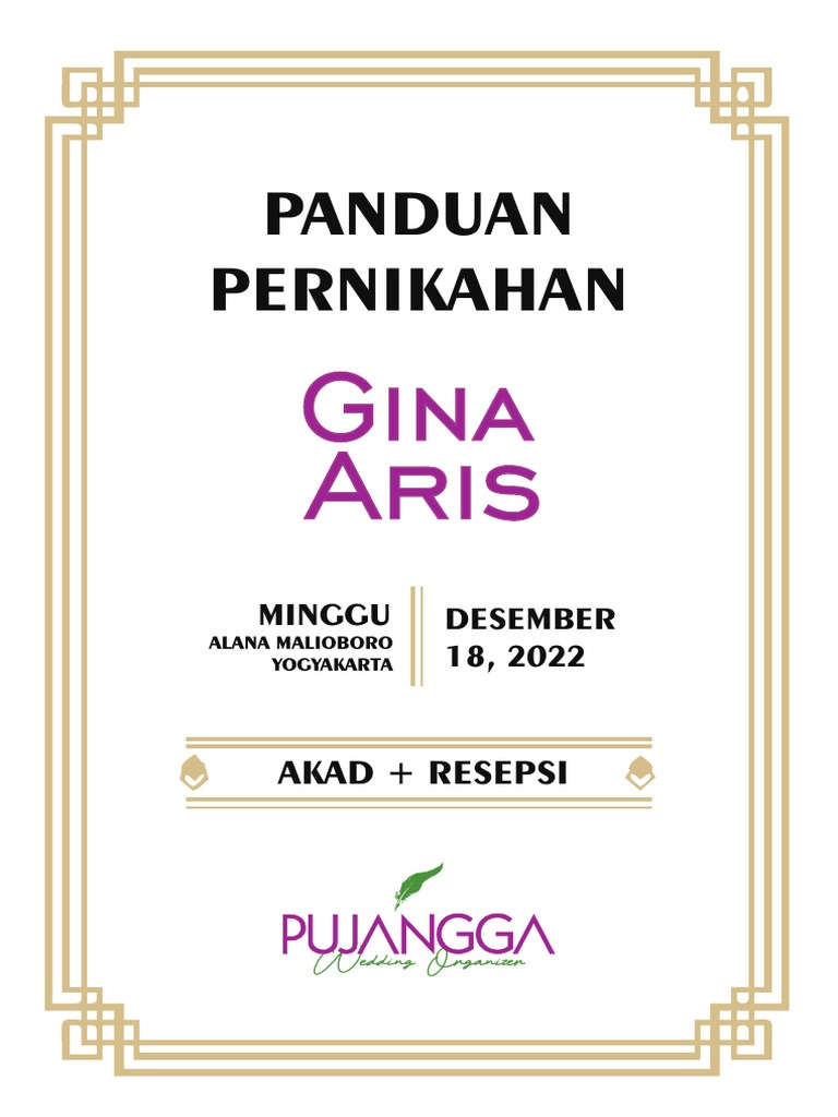 Panduan Pernikahan Gina & Aris | PDF