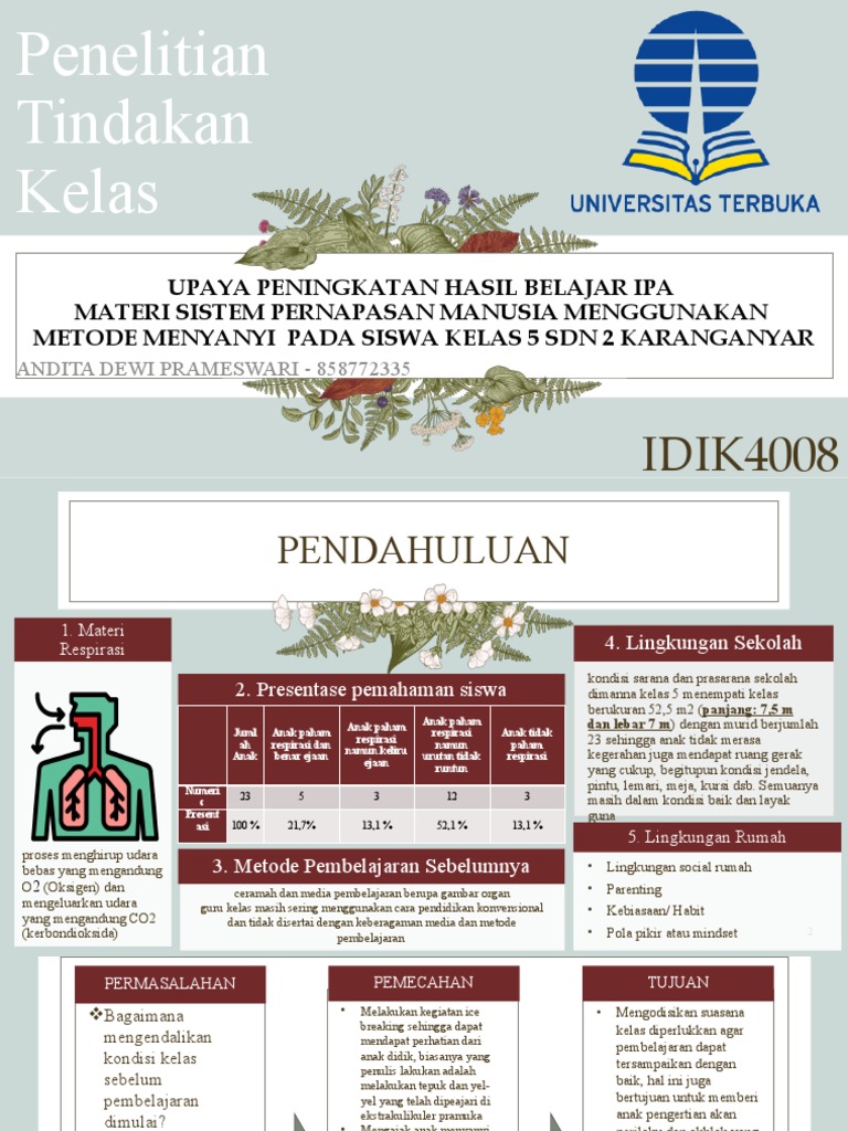 Presentasi Penelitian Tindakan Kelas Upaya Peningkatan Hasil Belajar