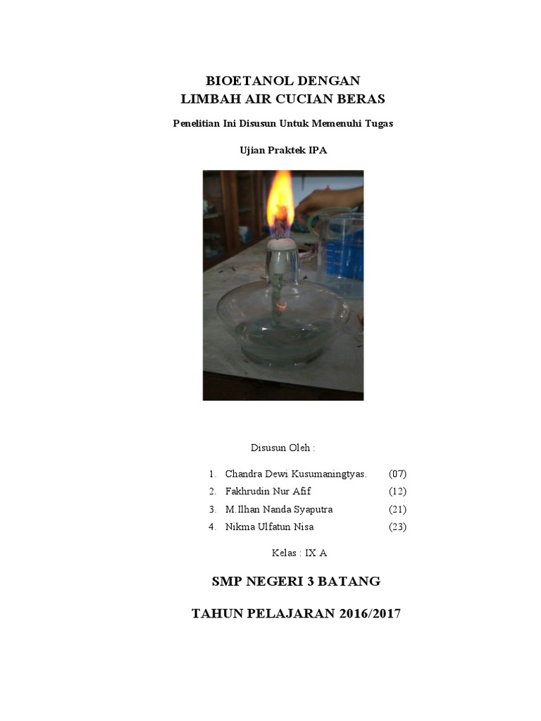 Bioetanol Dengan Limbah Air Cucian Beras | PDF