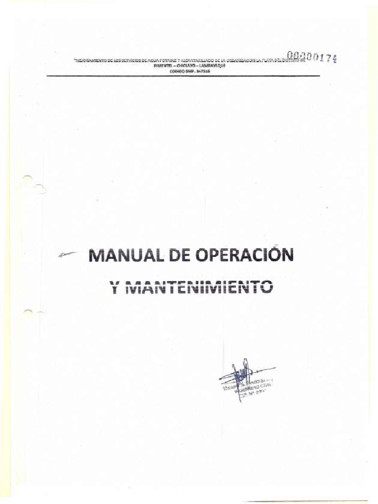 Manual de Operacion y Mantenimiento | PDF | Alcantarillado | Agua