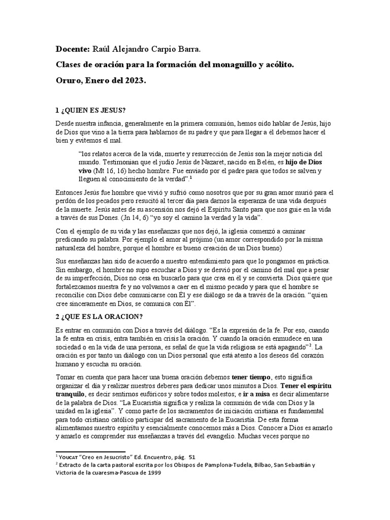 Clases de Oracion 2 | PDF | Misa (liturgia) | Oración