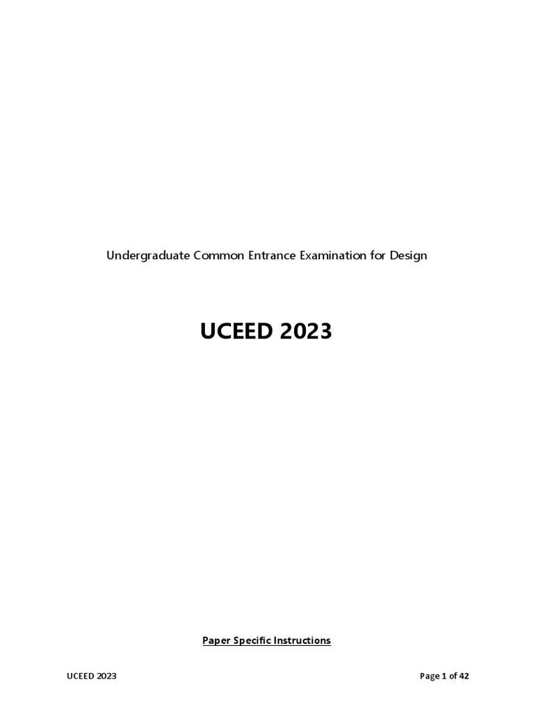 UCEED 2023 Question Paper | PDF