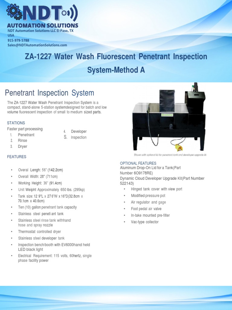 Liquid Penetrant Data Sheet | PDF