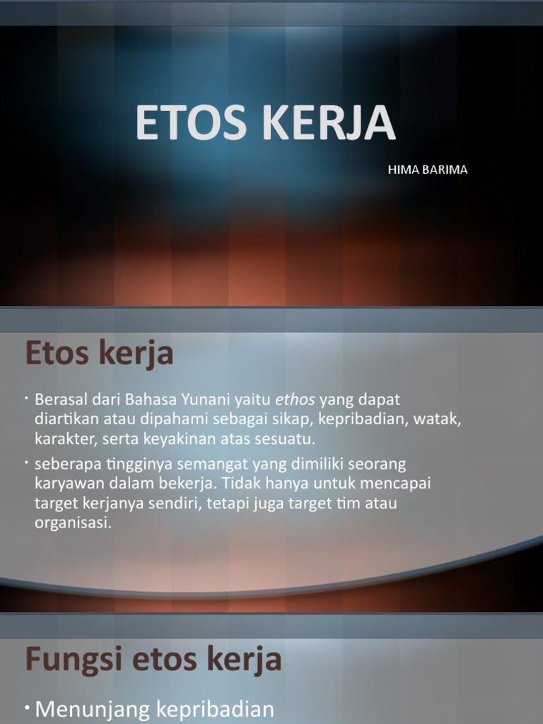 Etos Kerja | PDF