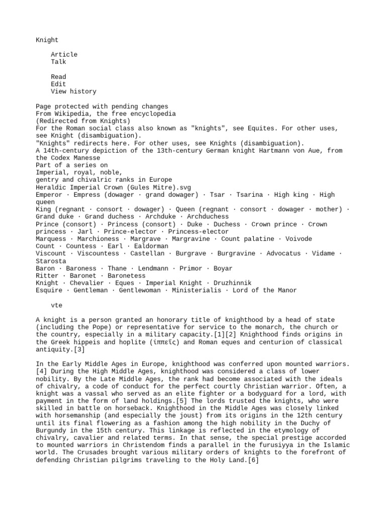 The Evolution of Medieval Knighthood: From Mounted Warriors to an Ideal ...