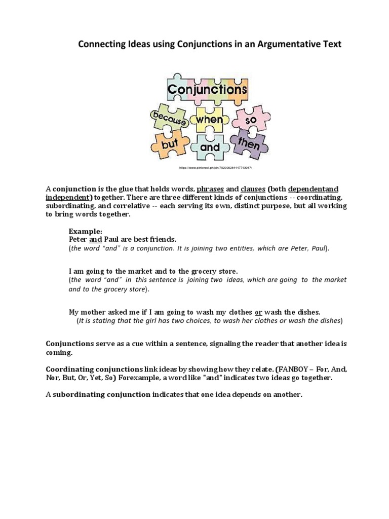 Conjunctions | PDF | Language Mechanics