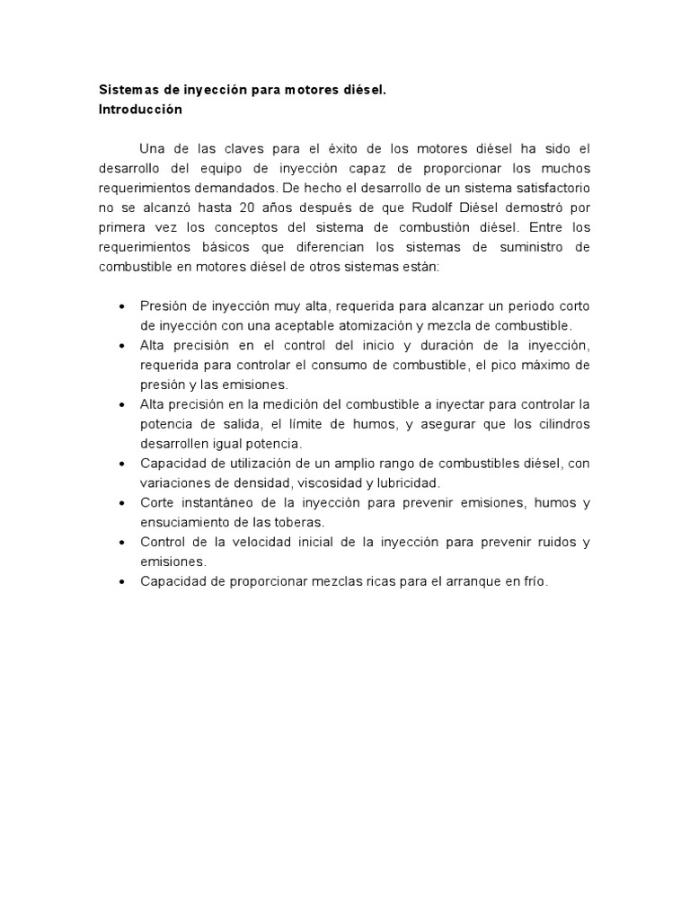 Sistemas de inyección diésel y sus componentes | PDF | Inyección de ...