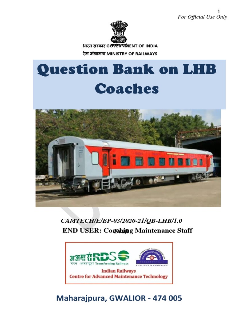 Draft Question Bank (Electrical) On LHB Coaches-1 | PDF | Battery Charger | Alternating Current