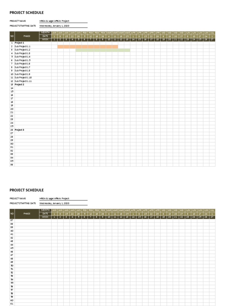 Hrga & Legal Affairs Project Schedule 2020 | PDF