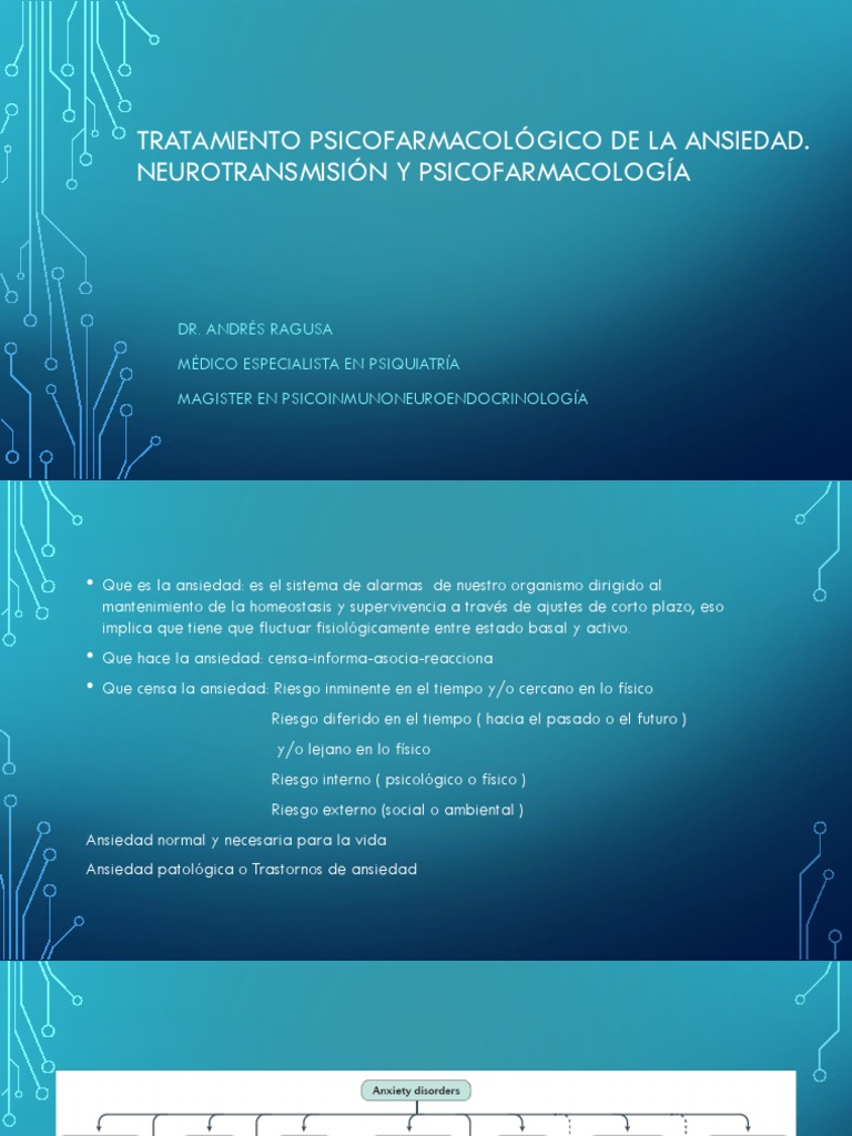 TRATAMIENTO PSICOFARMACOLOGICO DE LA ANSIEDAD DR - RAGUSA Andrès | PDF ...