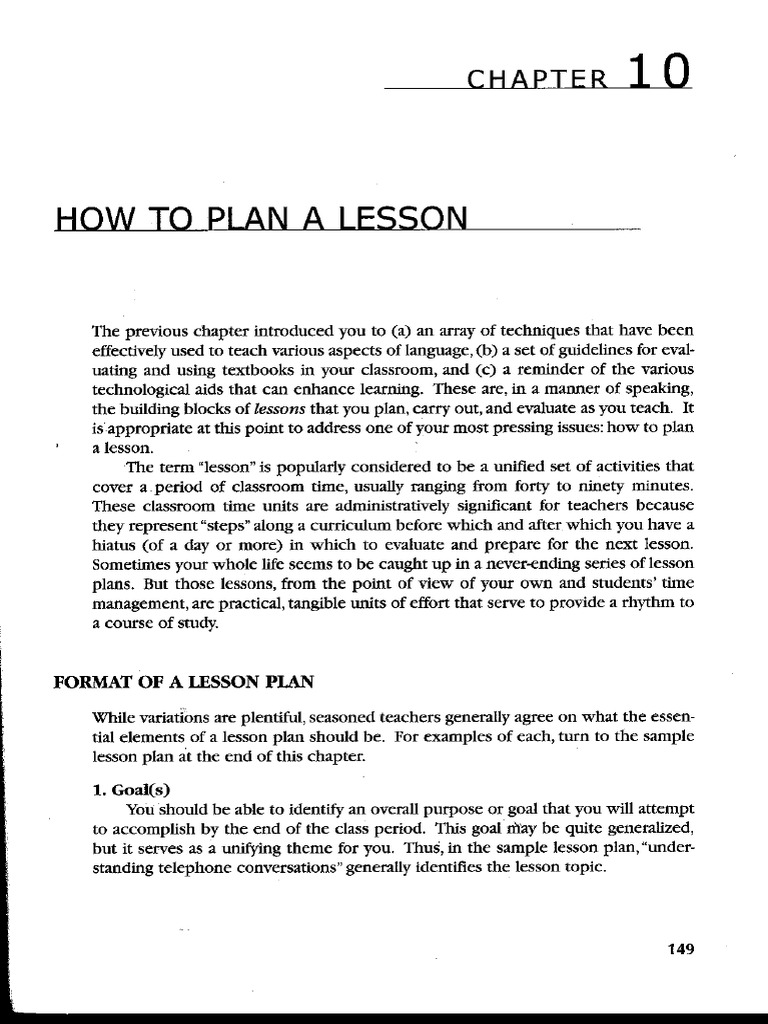 How To Plan A Lesson | PDF
