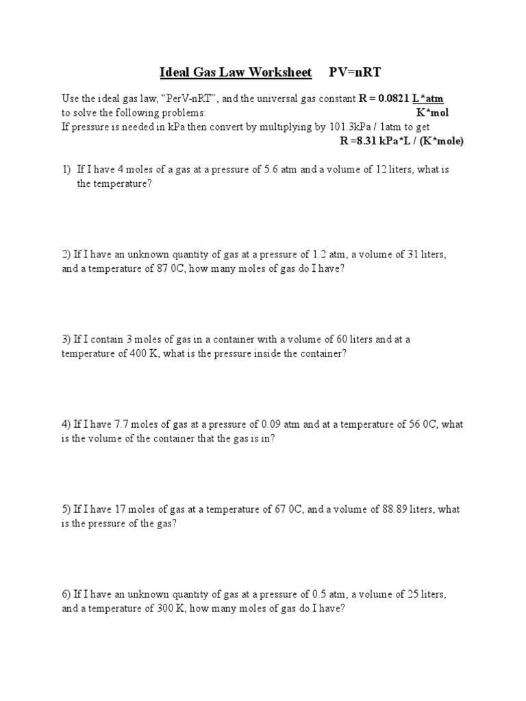 Gas Law | PDF | Gases | Phases Of Matter