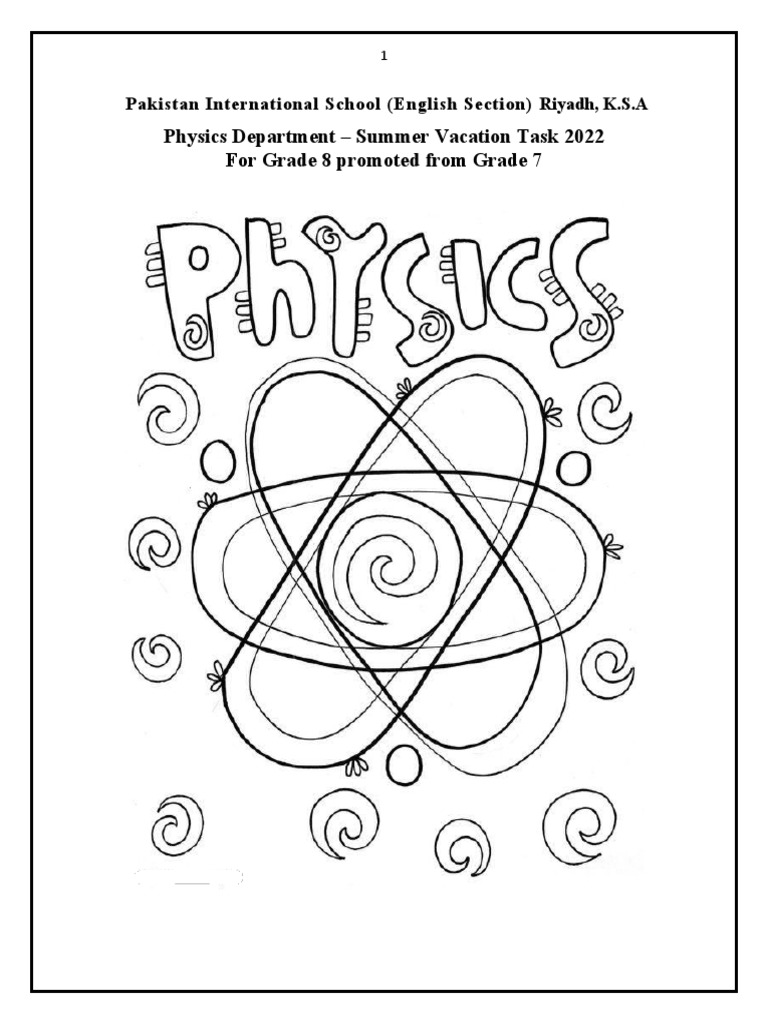 Summer Vacation Physics Tasks for Grade 8 Students | PDF | Flashlight | Shadow