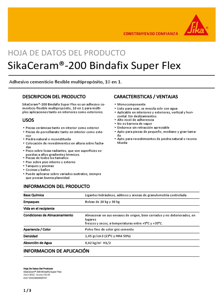 SikaCeram-200 Bindafix SuperFlex (2022) | PDF