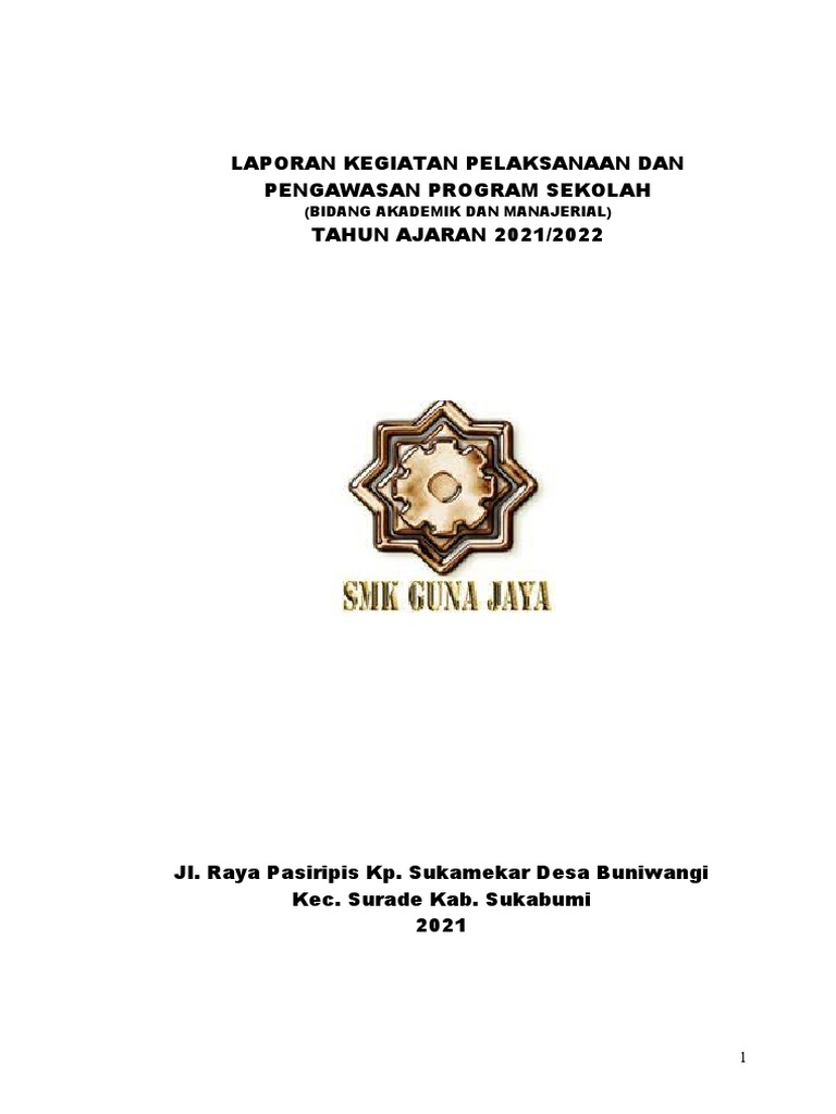 4.2.32.b.1. LAPORAN KEG PELAKSANAAN & PENGAWASAN PROG SEK 20 | PDF