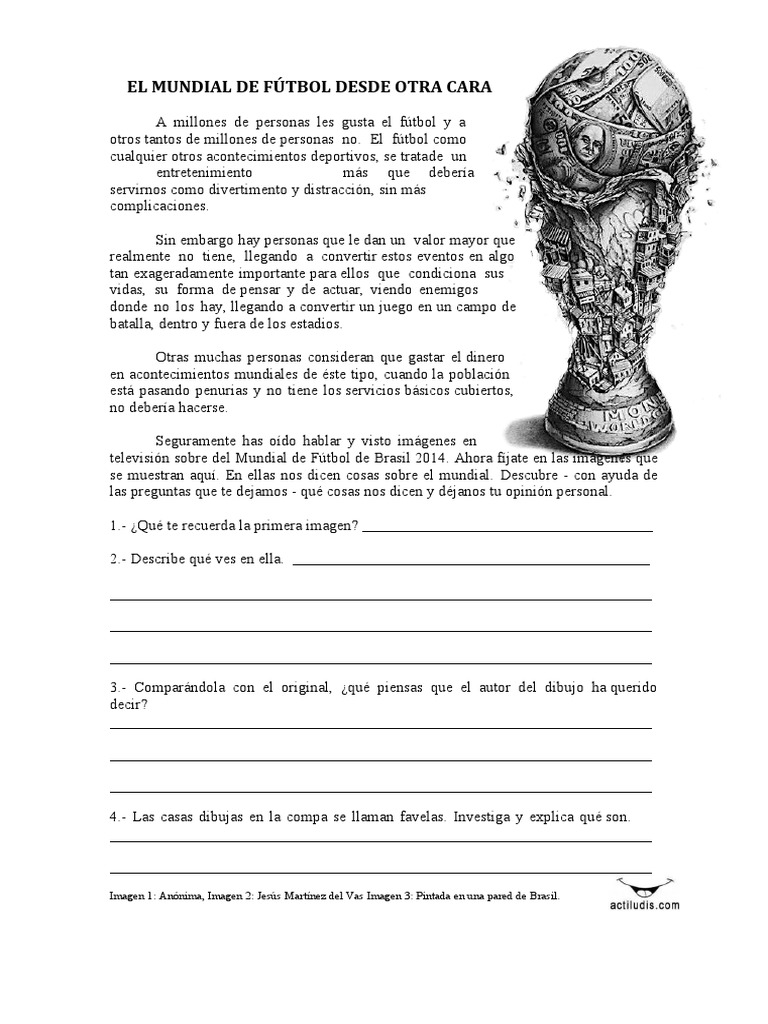 Reflexiones Sobre El Mundial De Fútbol Pdf Juegos Y Actividades