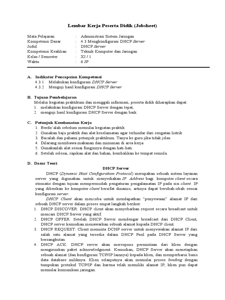 LKPD DHCP Server | PDF