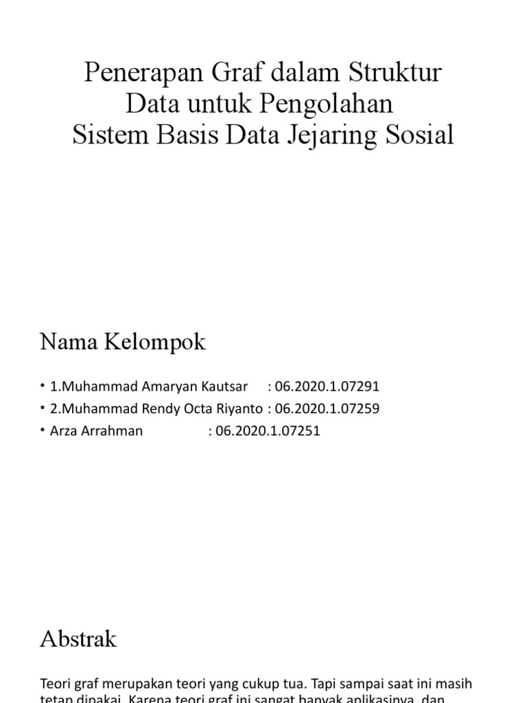 Penerapan Graf Dalam Struktur Data Untuk Pengolahan | PDF