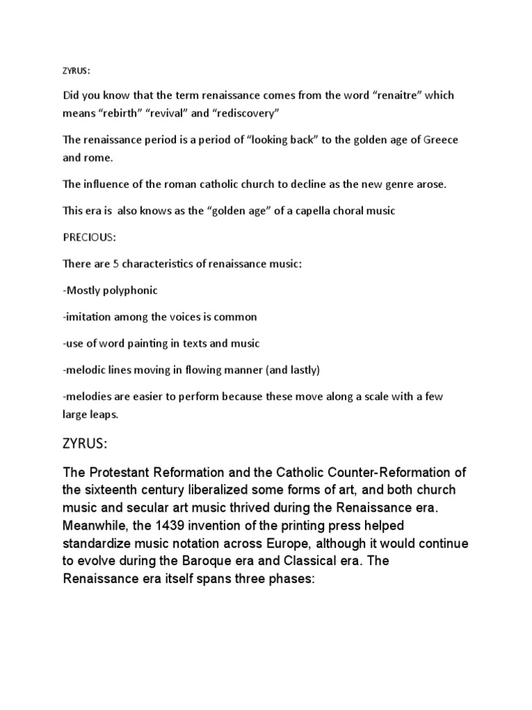 Mapeh PT | PDF | Renaissance | Performing Arts