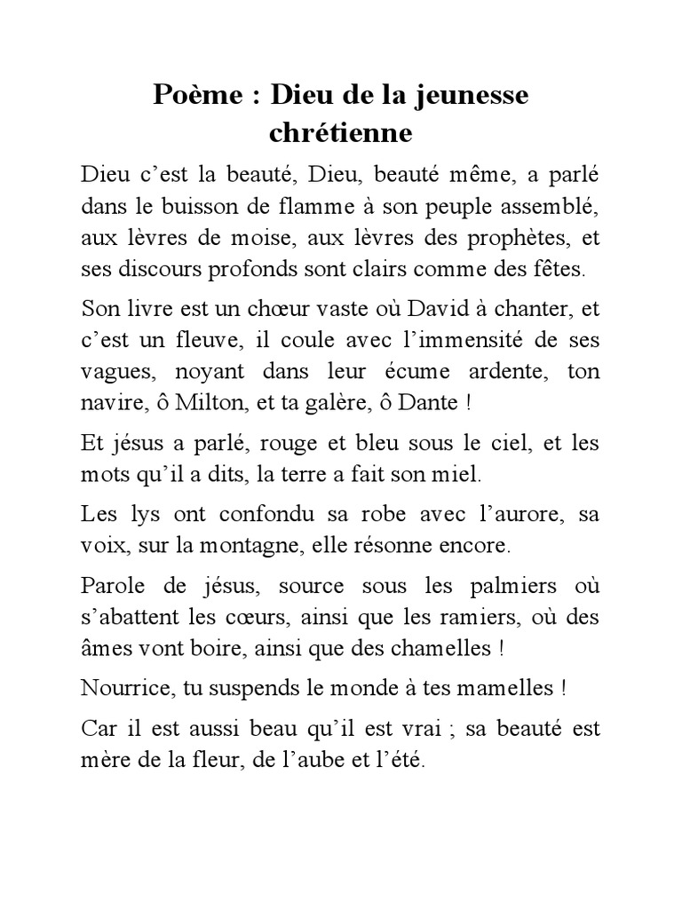 Beauté Divine et Poésie Chrétienne | PDF | Études des langues ...