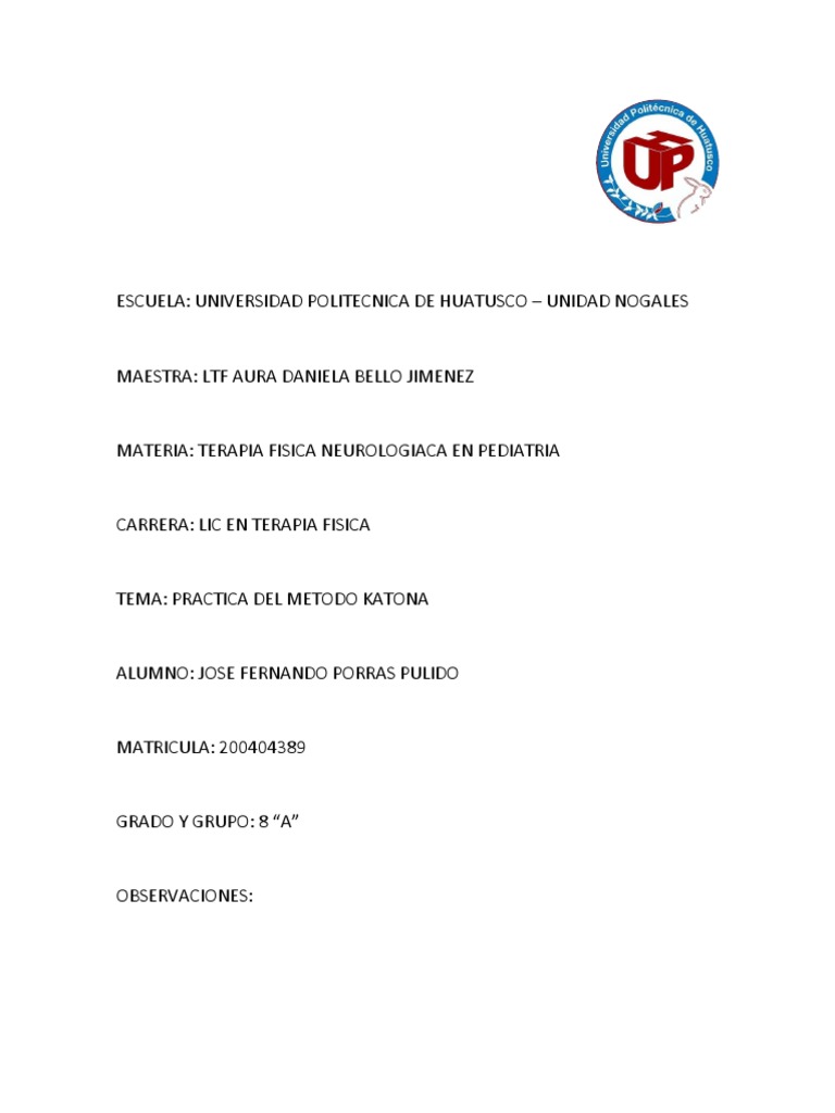 Práctica del Método Katona en Fisioterapia | PDF