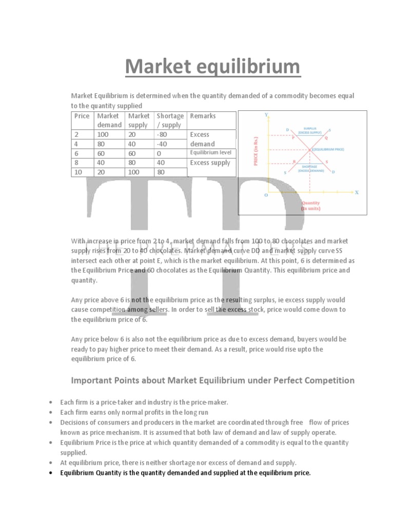 Market Equilibrium | PDF | Supply And Demand | Economic Equilibrium