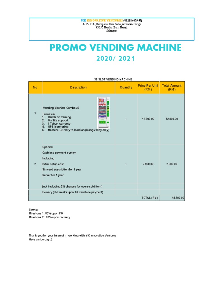 MKIV Vending Machine Price List | PDF | Market (Economics)