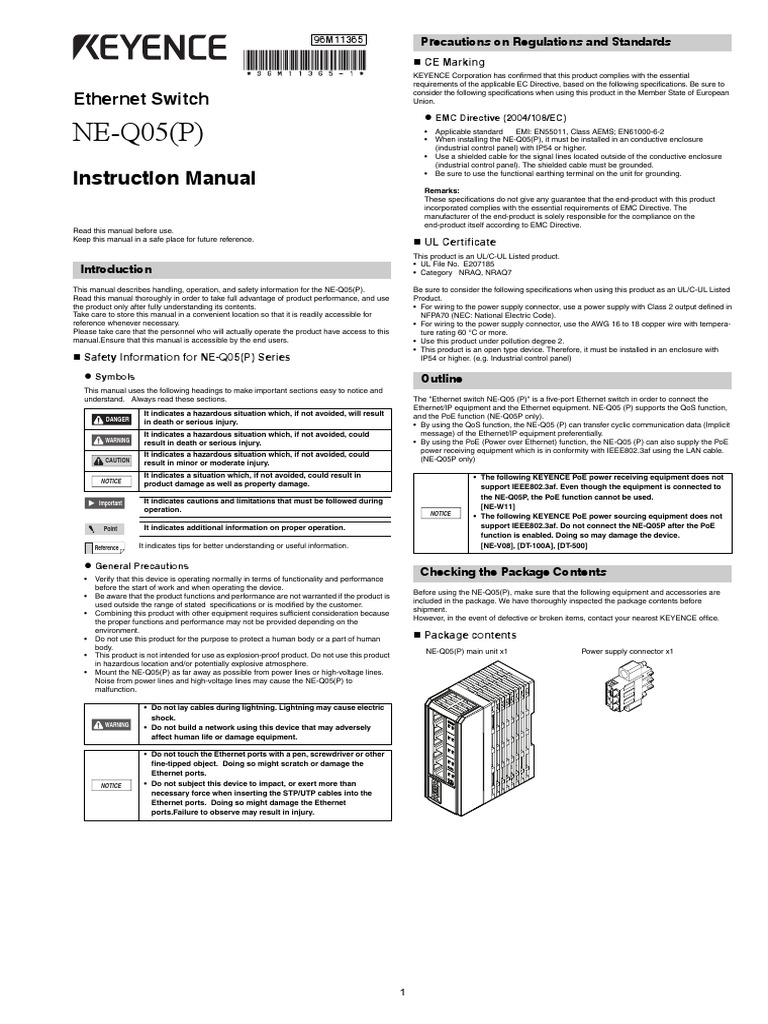 NE-Q05 (P) : Instruction Manual | PDF | Ethernet | Network Switch