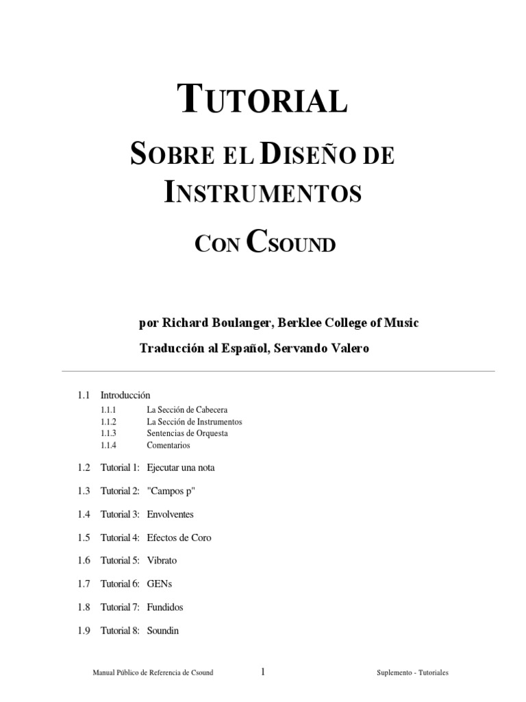 Tutorial - Espanol Csound | PDF