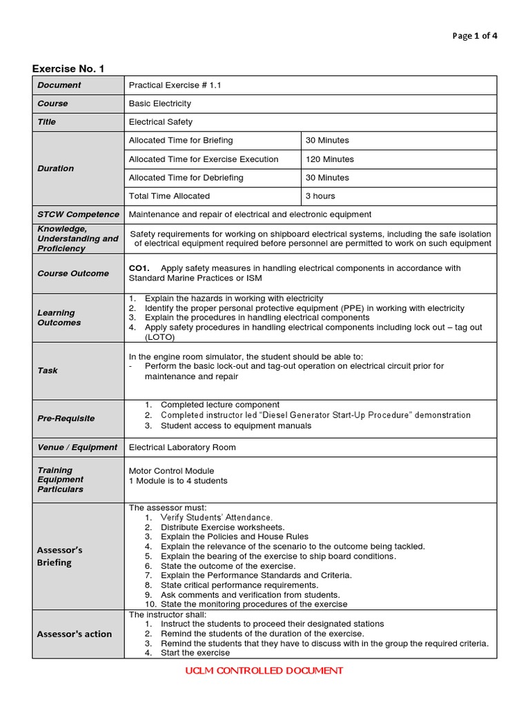 Electro 1 E1 Electrical Safety | PDF | Safety | Regulatory Compliance
