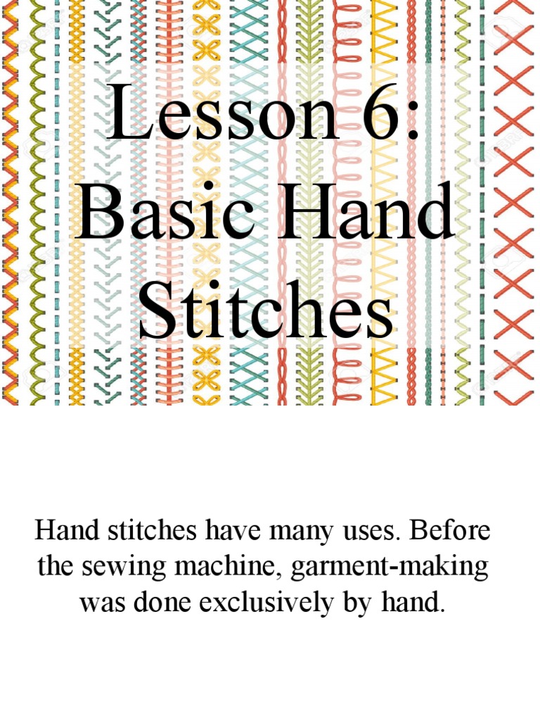 Basic Hand Stitches | Download Free PDF | Embroidery | Sewing