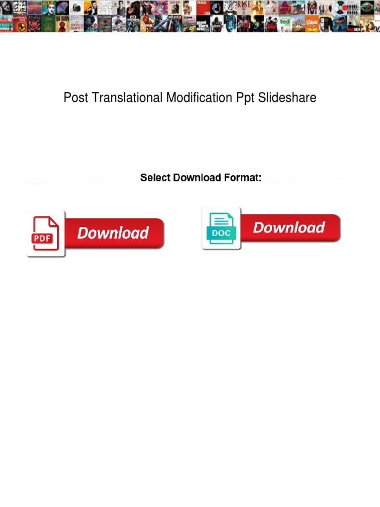 Post Translational Modification Ppt Slideshare Pdf Proteins