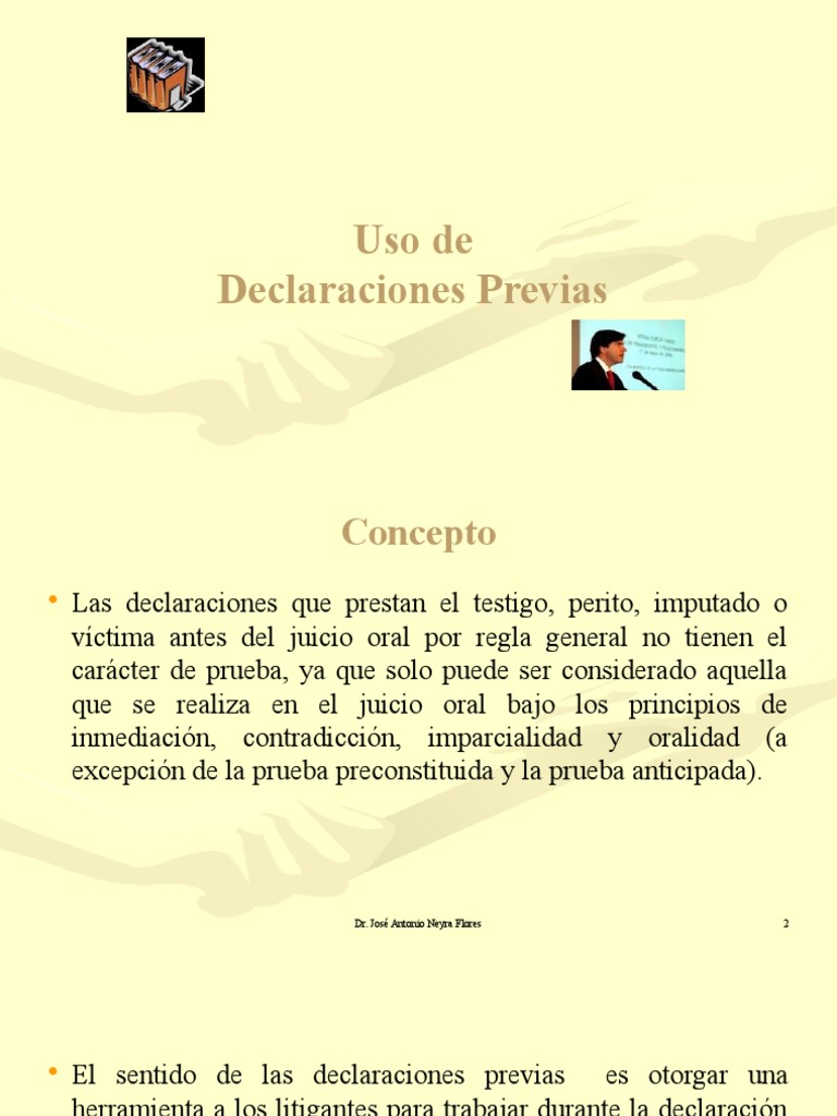 Uso de Declaraciones Previas | PDF | Testigo | Memoria