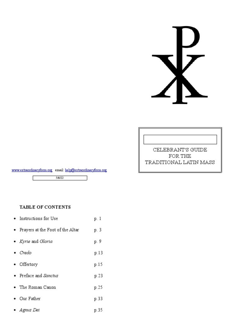 Traditional Latin Mass Celebrant Guide | PDF | Catholic Liturgy ...
