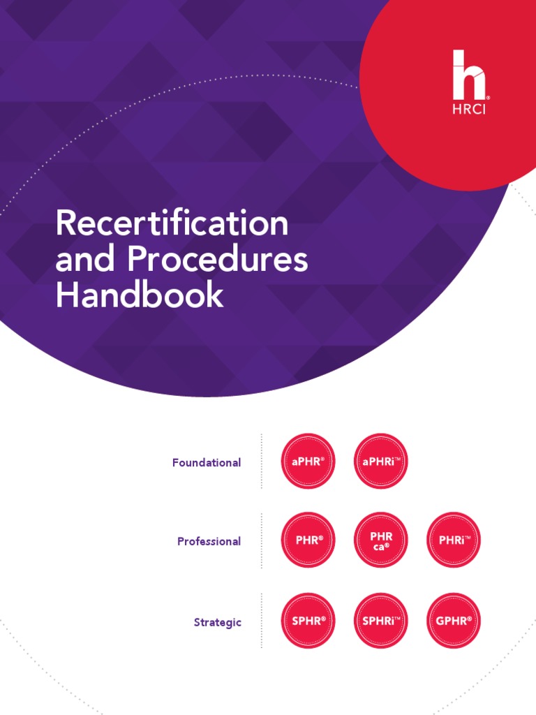 Recertification Handbook Download Free Pdf Cheque Professional