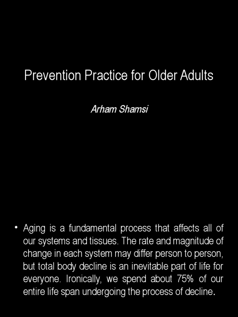 Prevention Practice For Older Adults | PDF